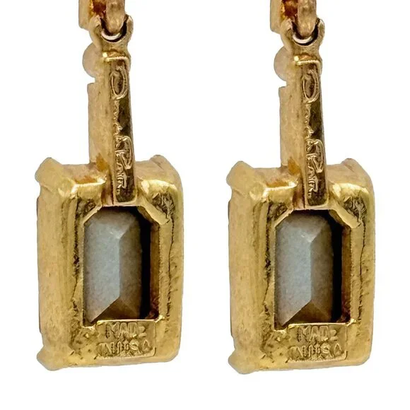 Oscar de la Renta Crystal Octagon Post Earrings, Gold-Plated, Elegant 2 ...